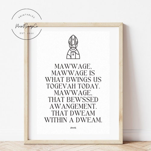 Mawwage Princess Bride Printable PDF A4 - Etsy