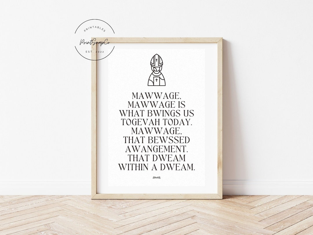 Mawwage Princess Bride Printable PDF A4 - Etsy