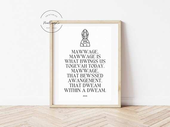 Mawwage Princess Bride Printable PDF A4 - Etsy