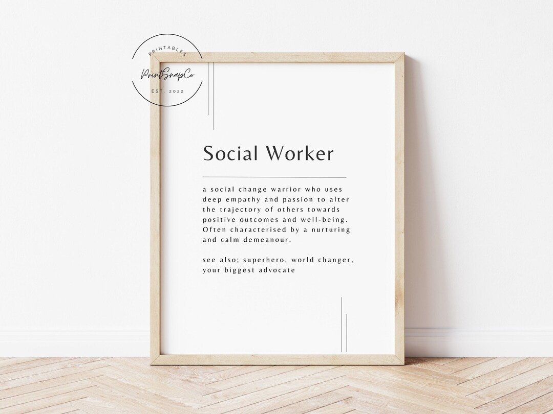 Social Worker Definition - Printable PDF A4/A5 - Etsy