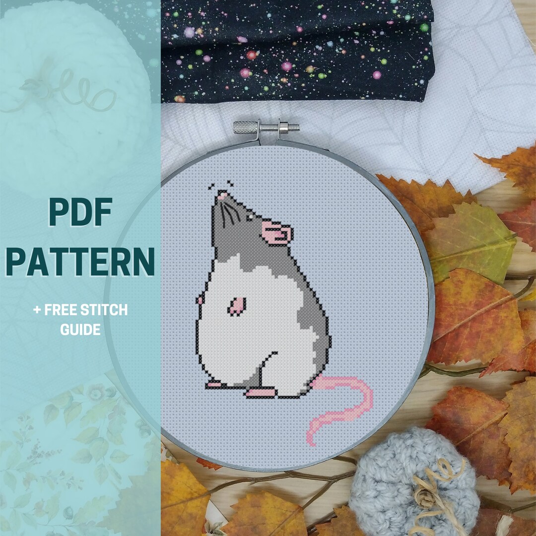 Rat Cross Stitch Pattern Cross Stitch Rat PDF Pattern - Etsy
