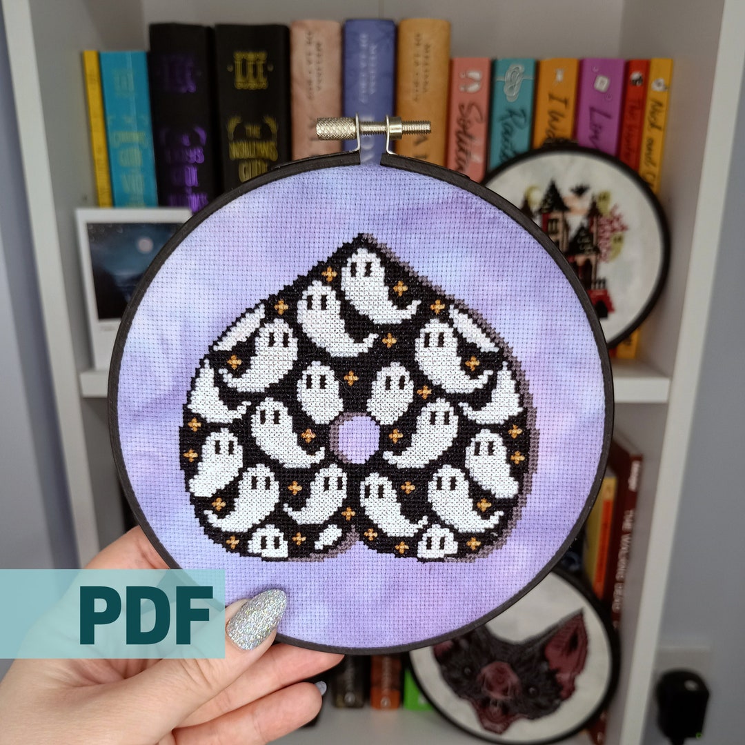 Ghost Planchette Cross Stitch Pattern Halloween Cross Stitch PDF Pattern Ouija Spooky Easy to ...