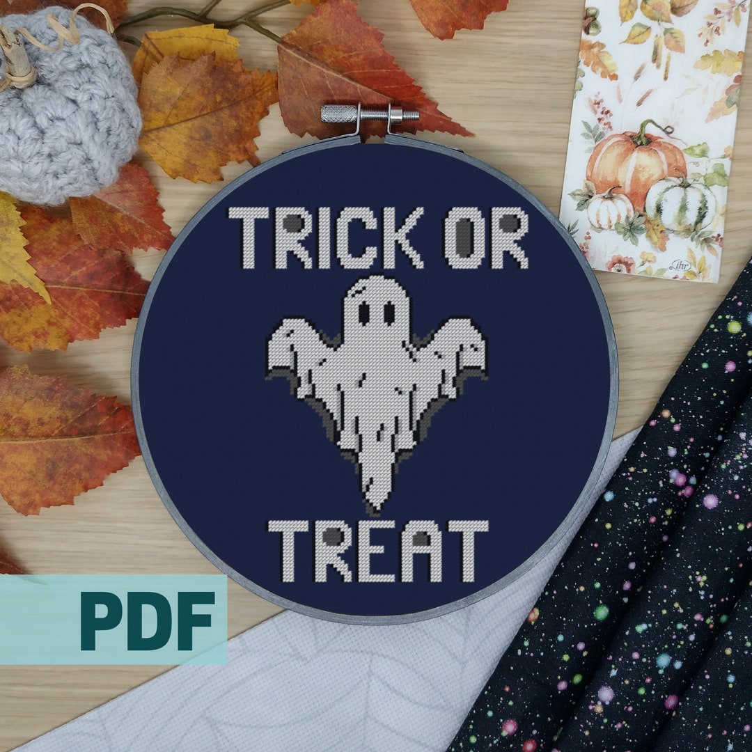 Ghost Cross Stitch Pattern Halloween Cross Stitch PDF Pattern Trick or ...