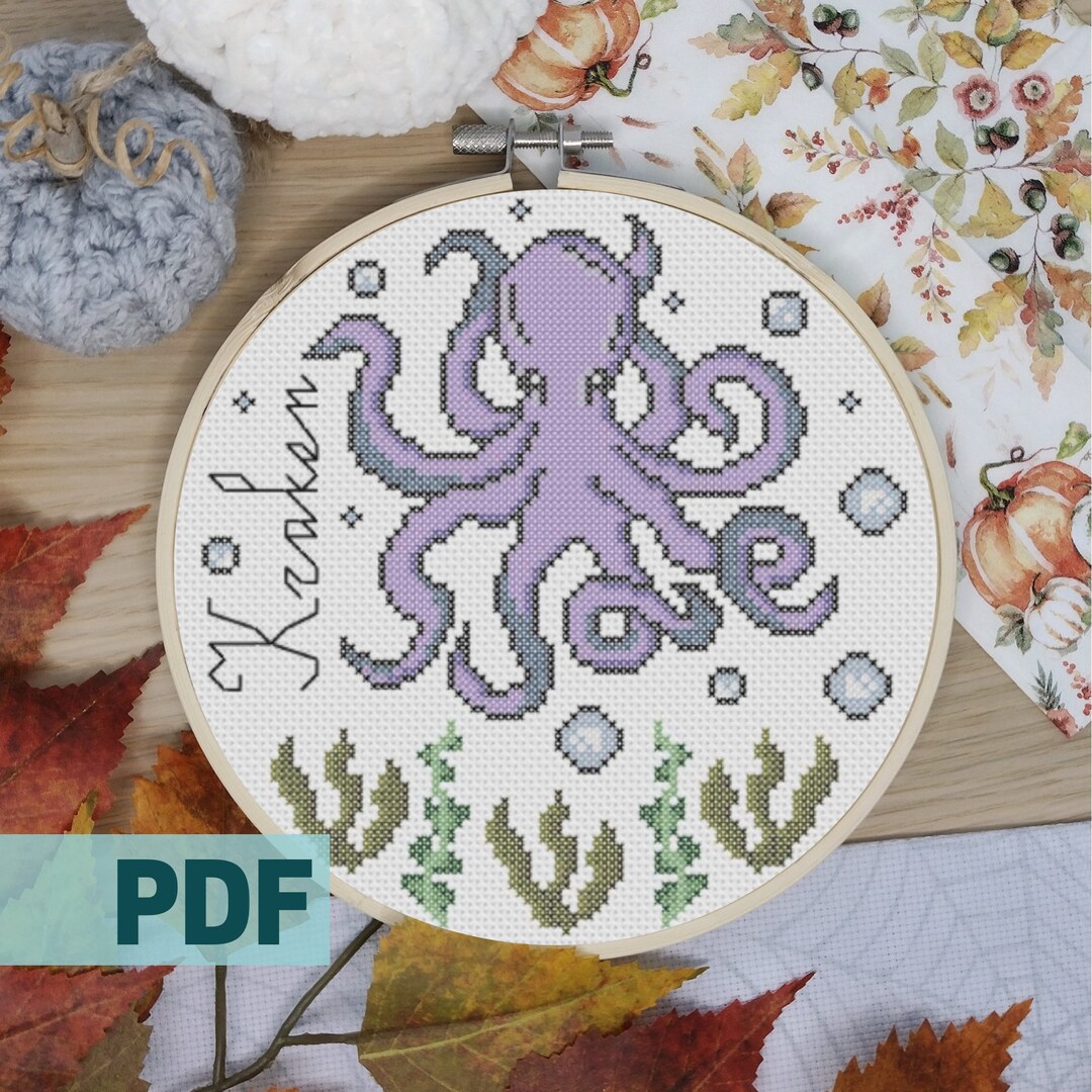 KRAKEN Cross Stitch Pattern Mythical Creature Cross Stitch Octopus ...