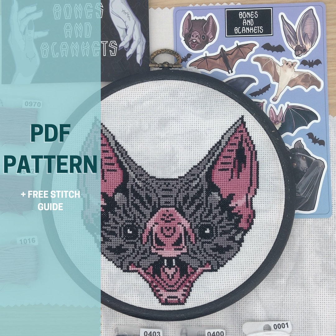 Vampire Bat Cross Stitch Pattern Spooky Cross Stitch - Etsy