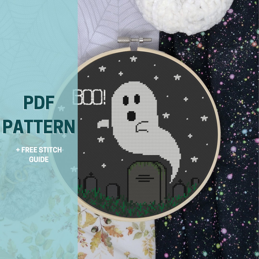 Ghost Cross Stitch Pattern Cross Stitch Ghost Boo - Etsy