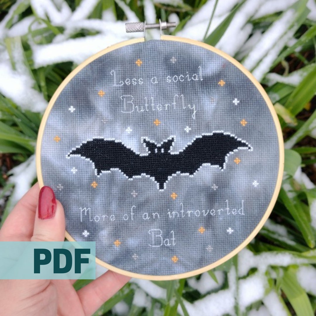 Bat Cross Stitch Pattern Cross Stitch Bat Gothic Easy to - Etsy