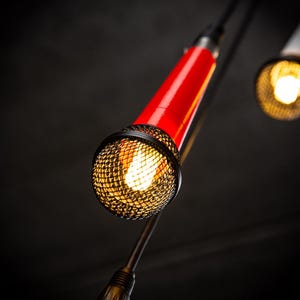 Triple 3d-printed Microphone Pendant Lamp Fixture | Customizable Colors ...