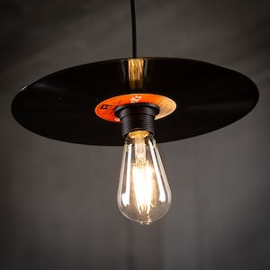 Retro Vinyl Record Lamp Pendant Set of 3 - Black (7", 10", 12" Sizes ...
