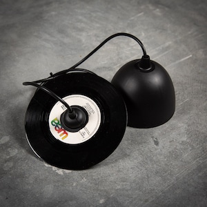Retro Vinyl Record Lamp Pendant - Black (7", 10", 12" Sizes) - Unique ...