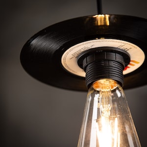Retro Vinyl Record Lamp Pendant Set of 3 - Black (7", 10", 12" Sizes ...