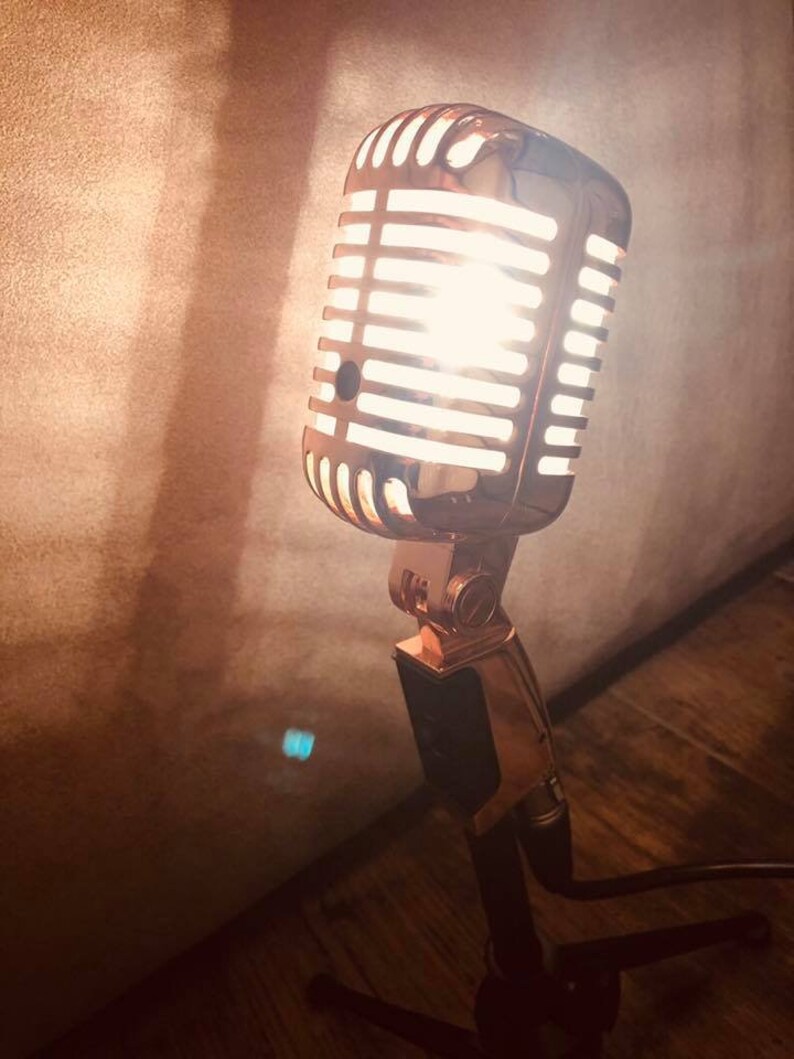 Retro Microphone Lamp Rose Gold / Urbin Classic / Vinyl / - Etsy