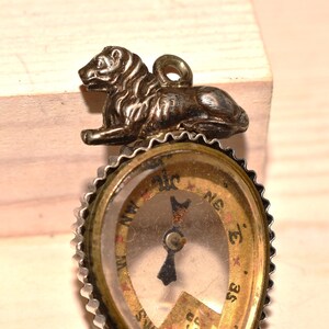 Silver Compass Fob Stunning Lion Topped Silver Cased Double Sided - Etsy