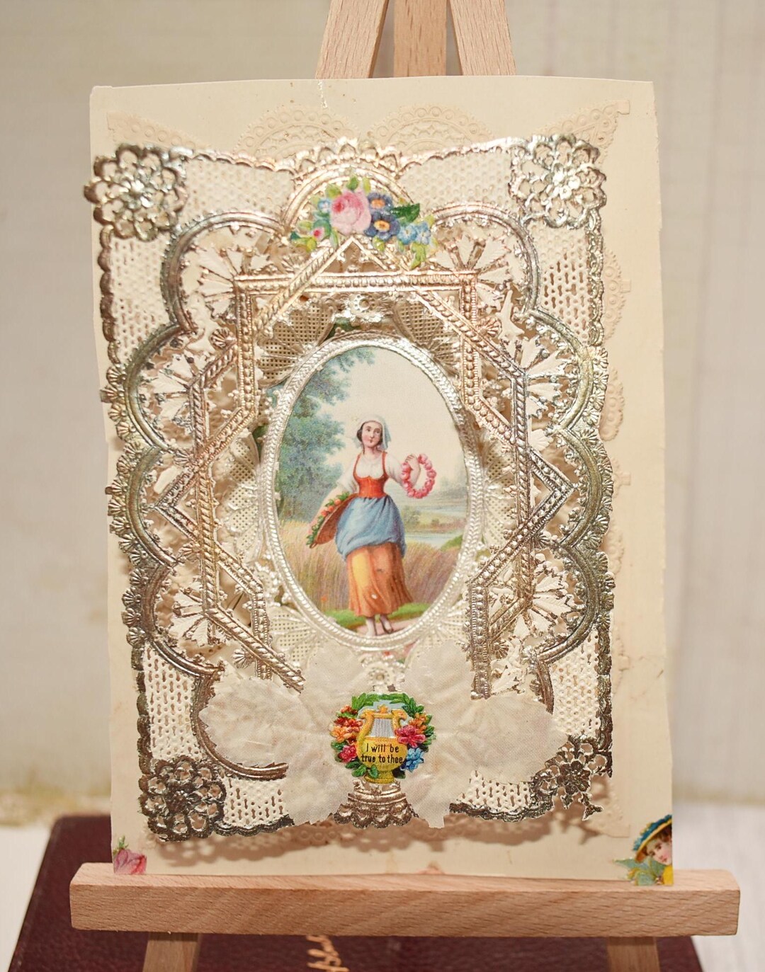 Antique Victorian Valentine Card: Lacy Handmade Expanding Card, 1860s ...