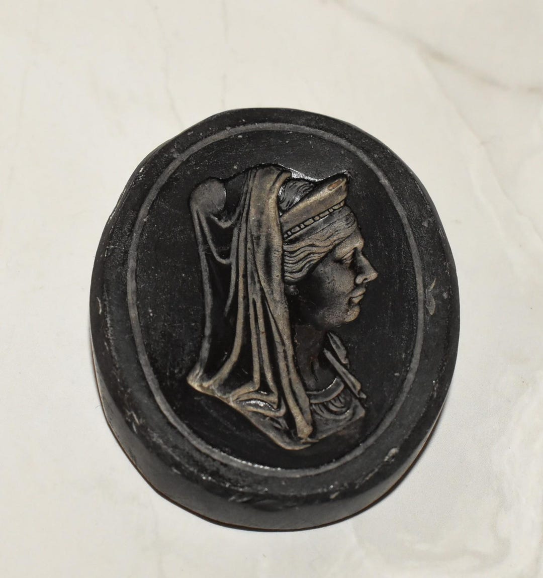 Antique Intaglio Seal Mould: Victorian Amber Glass Classical Lady - Etsy