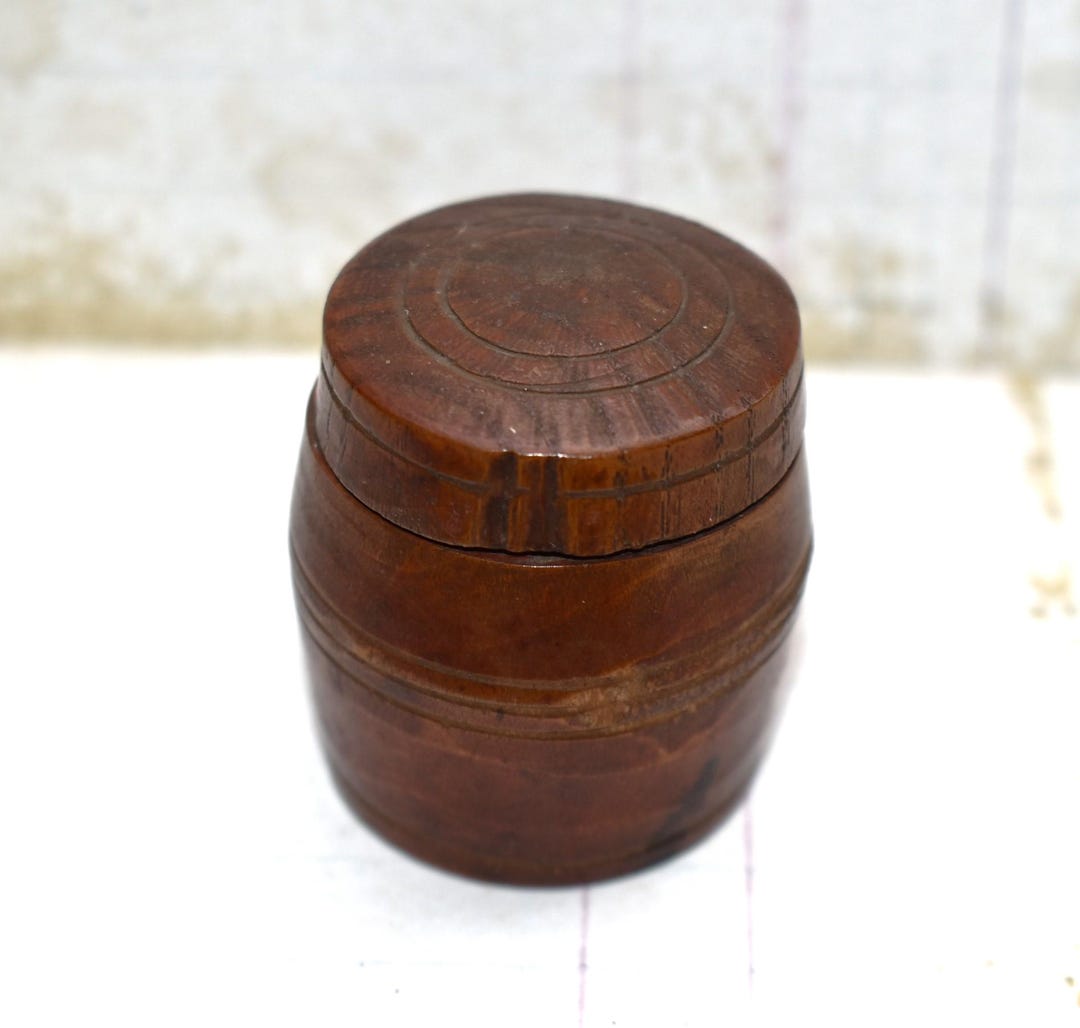Antique Treen Wood Turned Box: Hand Crafted Snuff Keg - Etsy