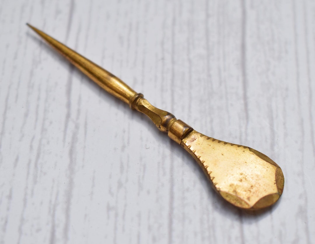 Antique Georgian Gilt Cut Steel Sewing Awl for Leather - Etsy