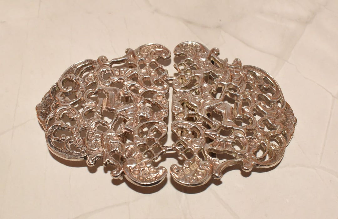 Silver Nurses' Buckle - Stunning Solid Silver Decorative Two Piece ...