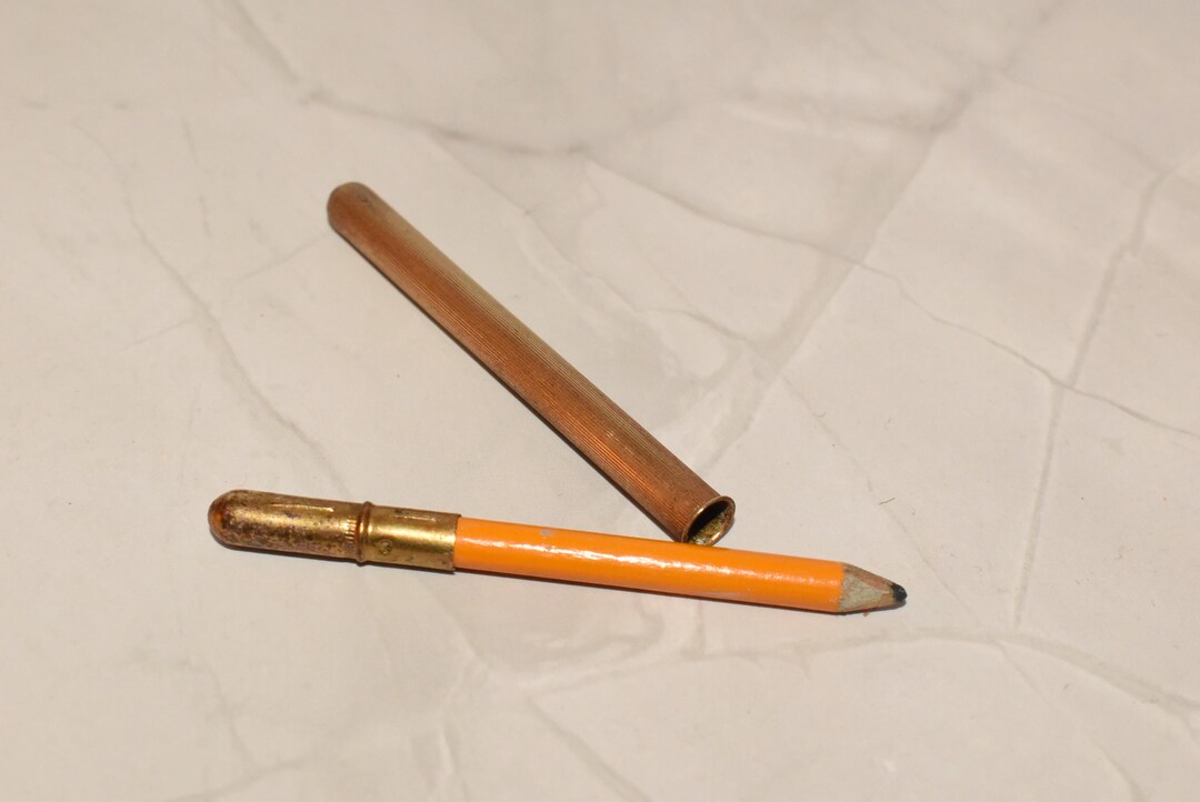 Victorian Pocket Pencil - Charming Aide Memoire Gilt Pencil With Lid - Etsy