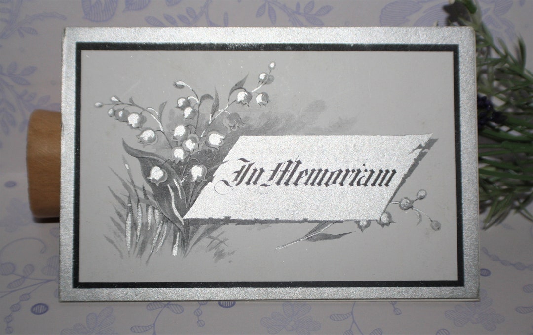 Antique Funeral Card Memorial 1938 With Gothic Illustration of Lily of ...