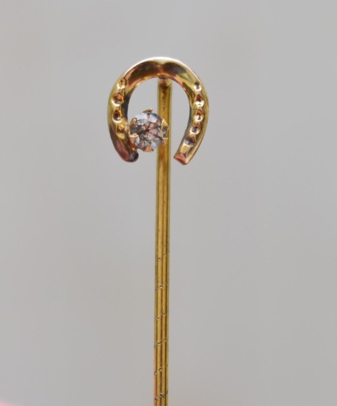 Victorian Cravat Pin: Antique Gold Horseshoe With Paste Stone - Etsy