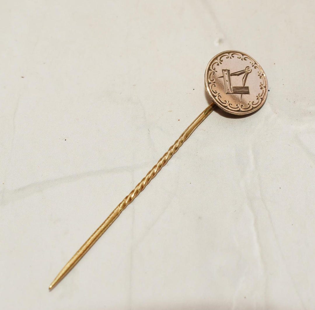 Antique Masonic Cravat Pin - Gorgeous Victorian Gold Fronted - Etsy