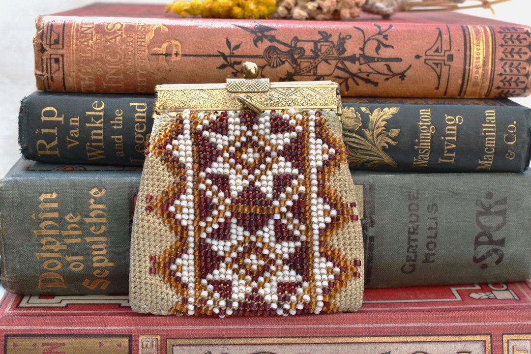 Edwardian Bead Purse - Gorgeous Collapsible Frame Hand Stitched ...
