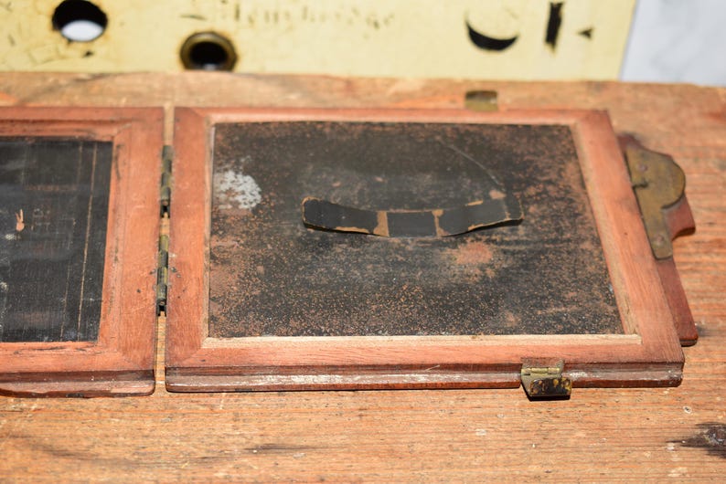 Antique Victorian Mahogany Glass Plate Holder - Quarter Plate Size - No ...