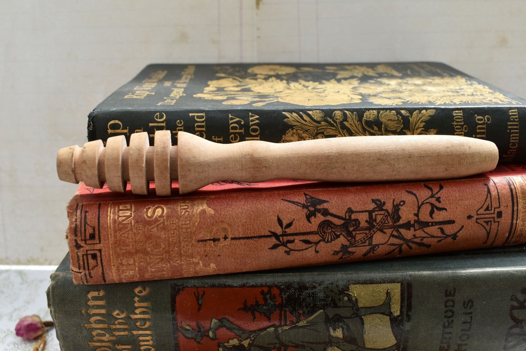 Large Honey Dipper Beautiful Wood Turned Long Handled Antique Utensil ...