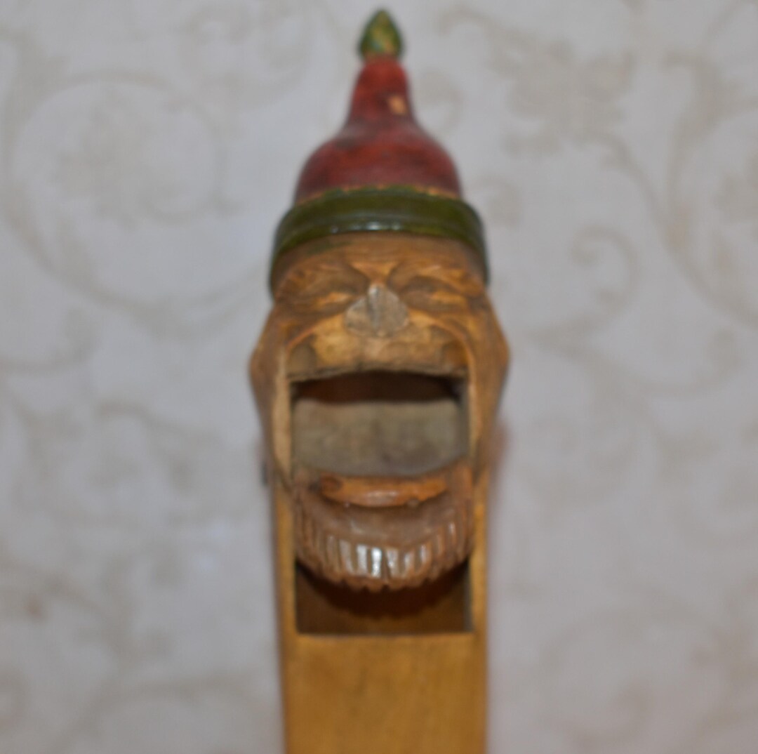 Antique Nut Crackers - Wonderful Victorian Carved Wood Scary Christmas ...