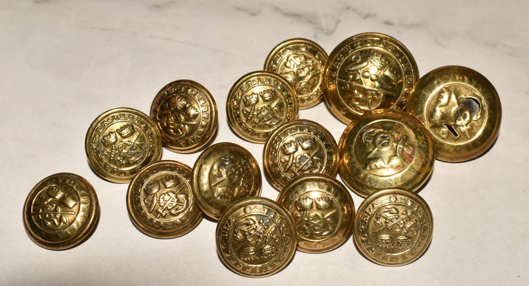Victorian Brass Military Buttons: Corps of Commissionaires Antique ...