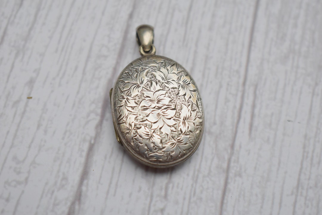 Victorian Silver Locket Beautiful Floral Chased Large Locket - Etsy