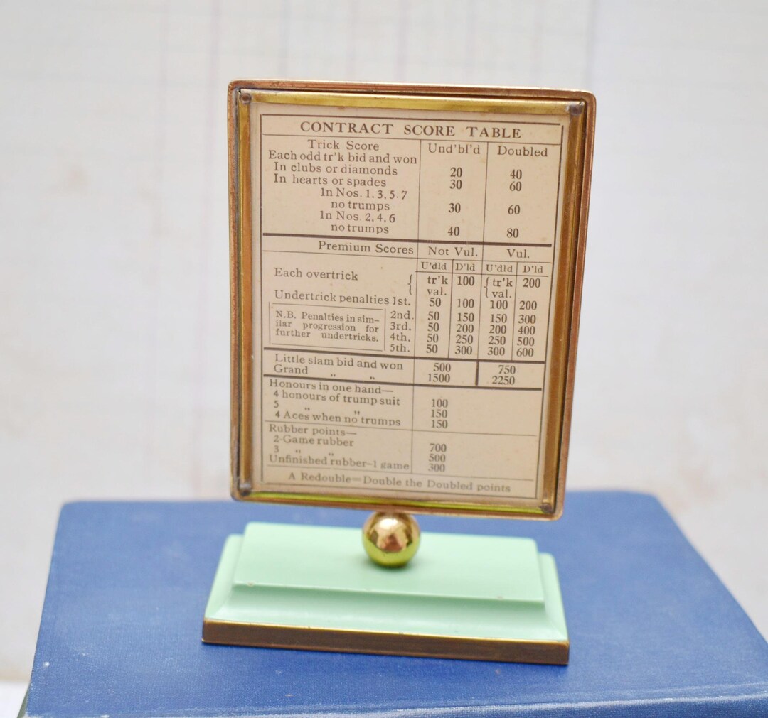 Antique Contract Bridge Score Table - Gorgeous Free Standing Double ...