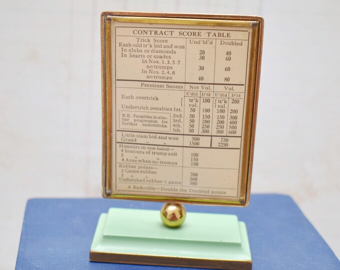 Antique Contract Bridge Score Table - Gorgeous Free Standing Double ...