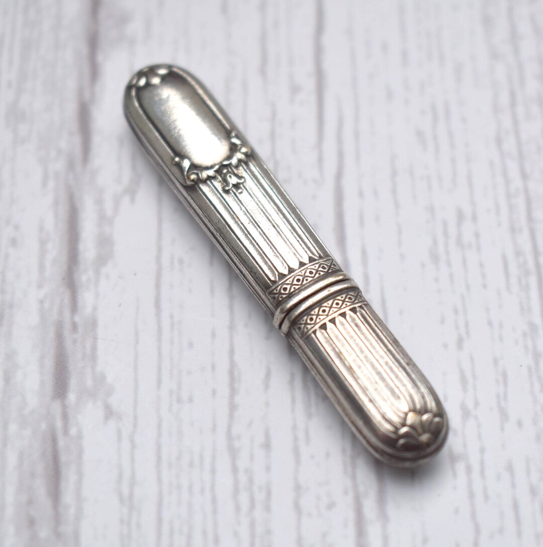 Antique Silver Needle Case Beautiful Art Nouveau Embossed Little Case ...