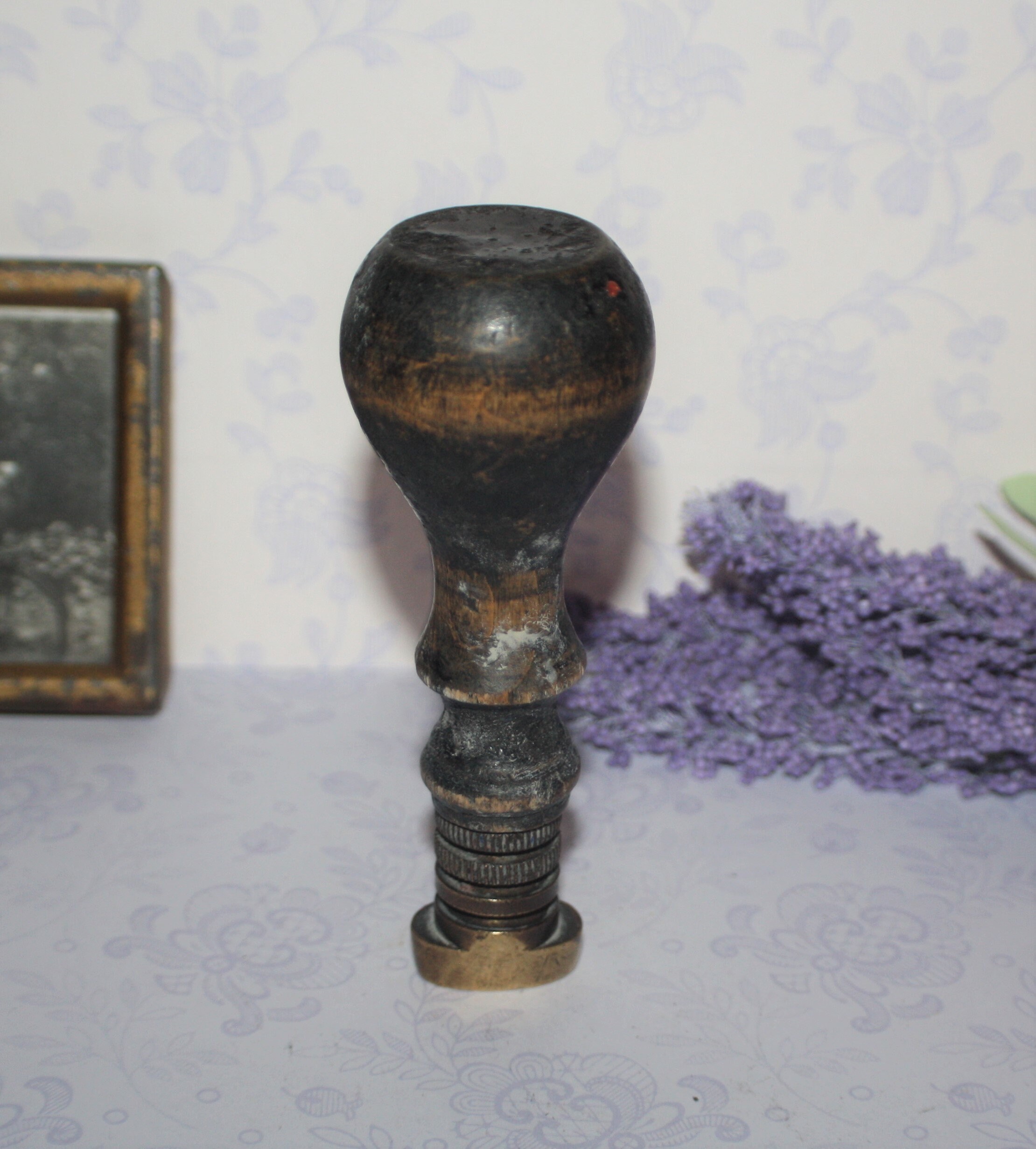 Antique Desk Seal Lovely Wooden Unusual G Stamp Papercraft Craft ...