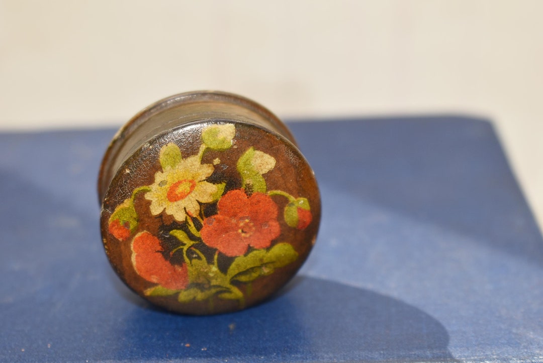 Antique Wooden Rouge Pot: Victorian Floral Dressing Table Box - Etsy