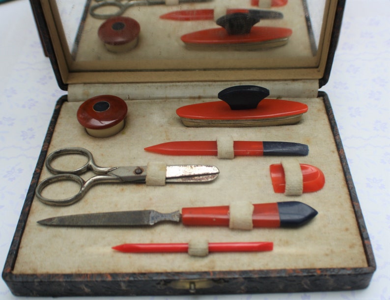 Antique Manicure Set Wonderful Bakelite Art Deco Set With | Etsy