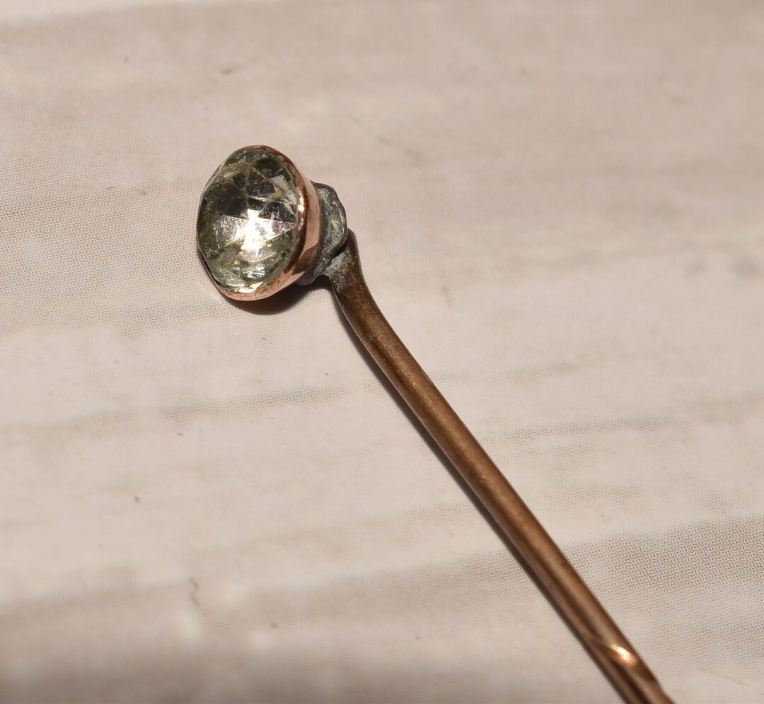 Victorian Cravat Pin Gorgeous Antique Gold Set Paste Topped - Etsy