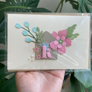 Handmade Personalized Card With 3D Floral Envelope - Customizable ...