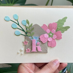 Handmade Personalized Card With 3D Floral Envelope - Customizable ...