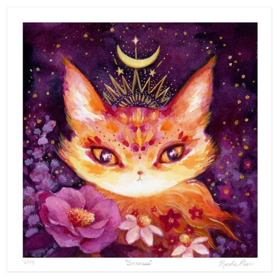 Sorceress Cat Archival Fine Art Print Signed Kitty in | Etsy