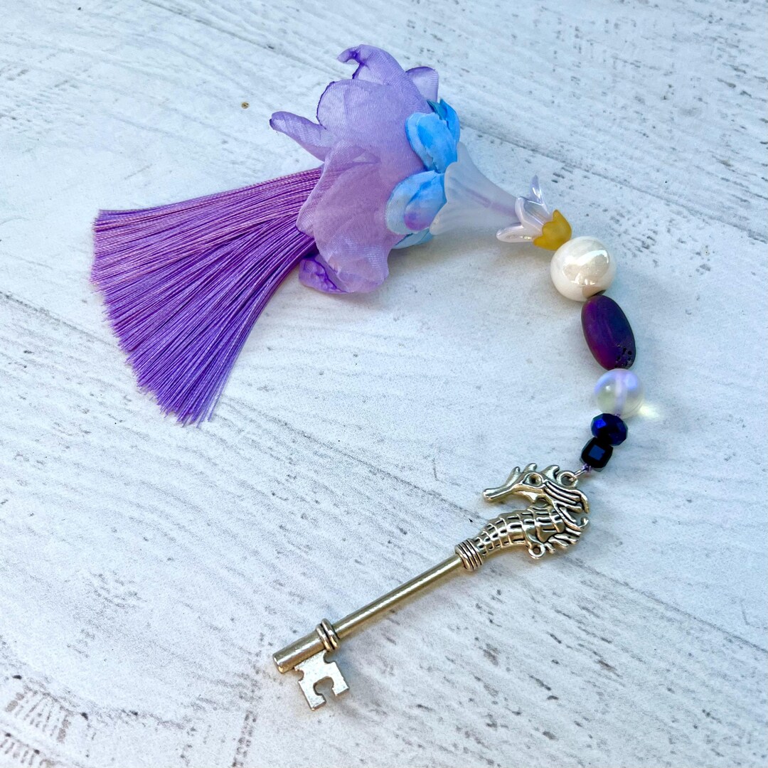 LUNAR Ritual Key - Vintage Silver Seahorse Key With Lavender Purple ...