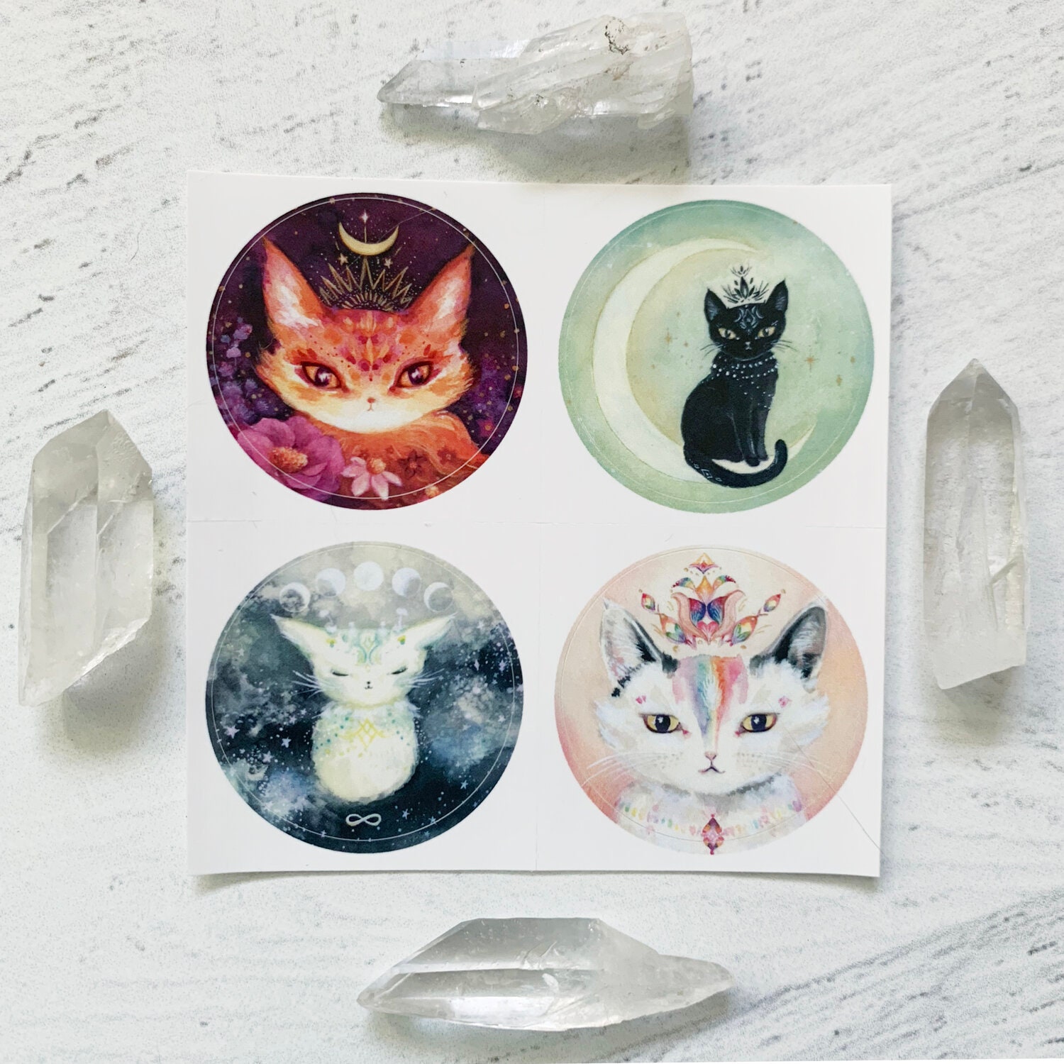 Spirit Cats Stickers - Set of 16 - Etsy