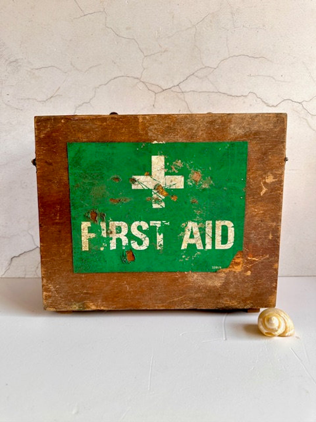 Vintage Wooden First Aid Box, Large Wall Mountable Medicine Cabinet ...
