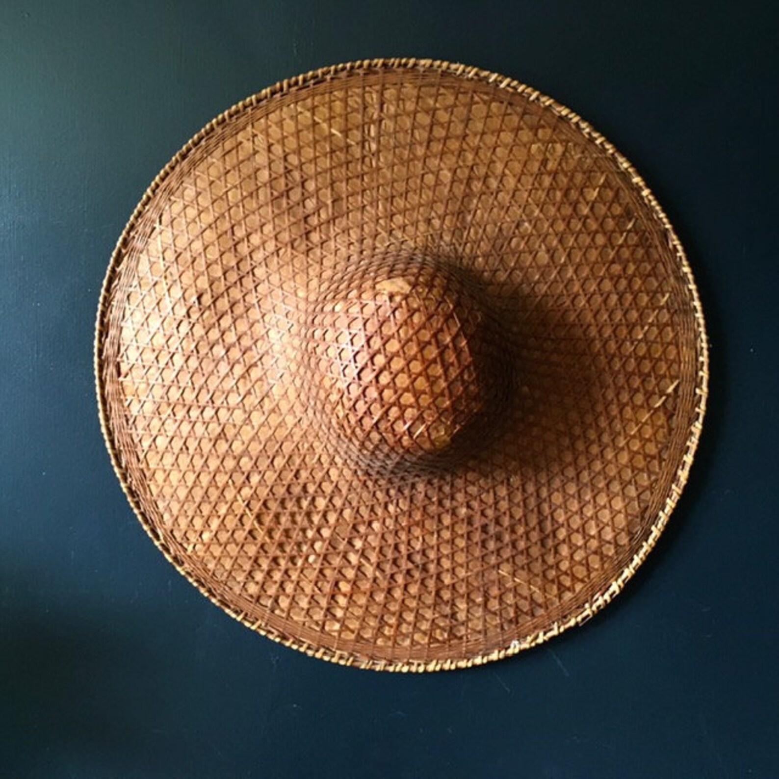 Vintage Japanese Rice Hat Wicker Hat Asian Oriental Paddy | Etsy