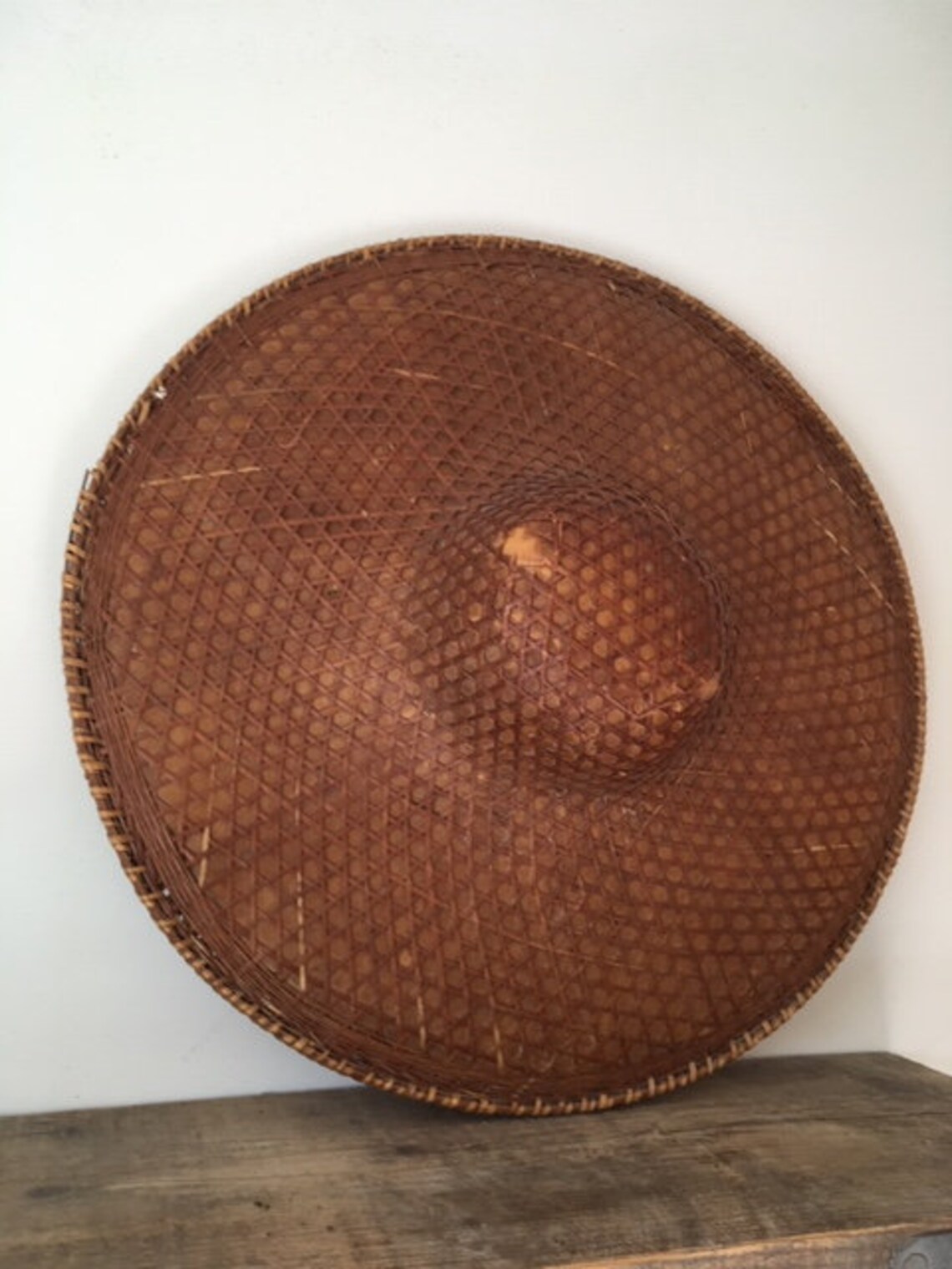 Vintage Japanese Rice Hat Wicker Hat Asian Oriental Paddy | Etsy