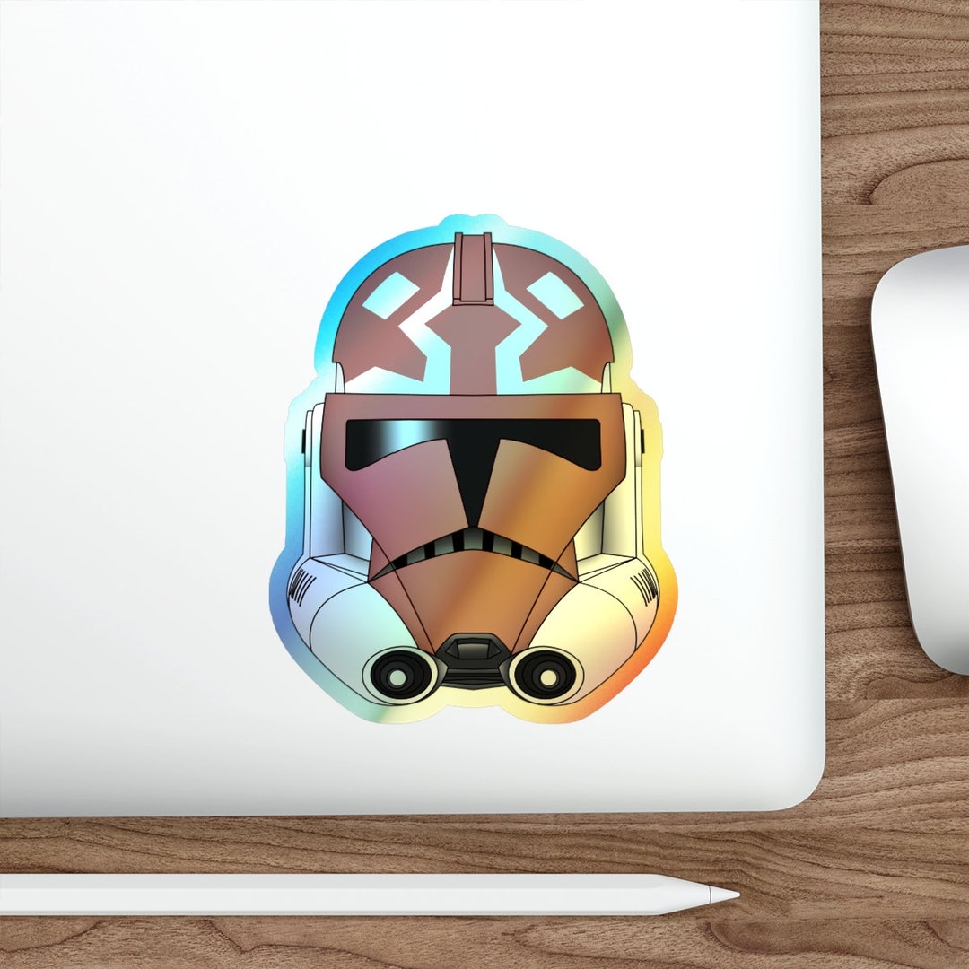 Ahsoka Clone Trooper Holographic Die-cut Stickers - Etsy