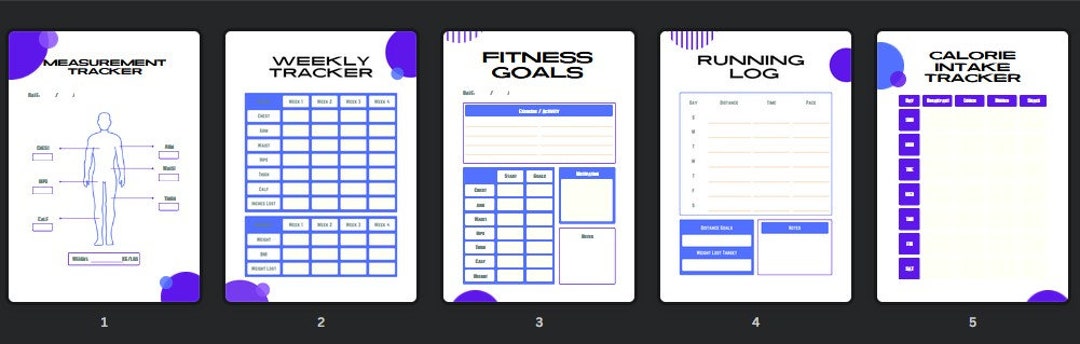 Fitness & Measurement Tracker Printable - Etsy