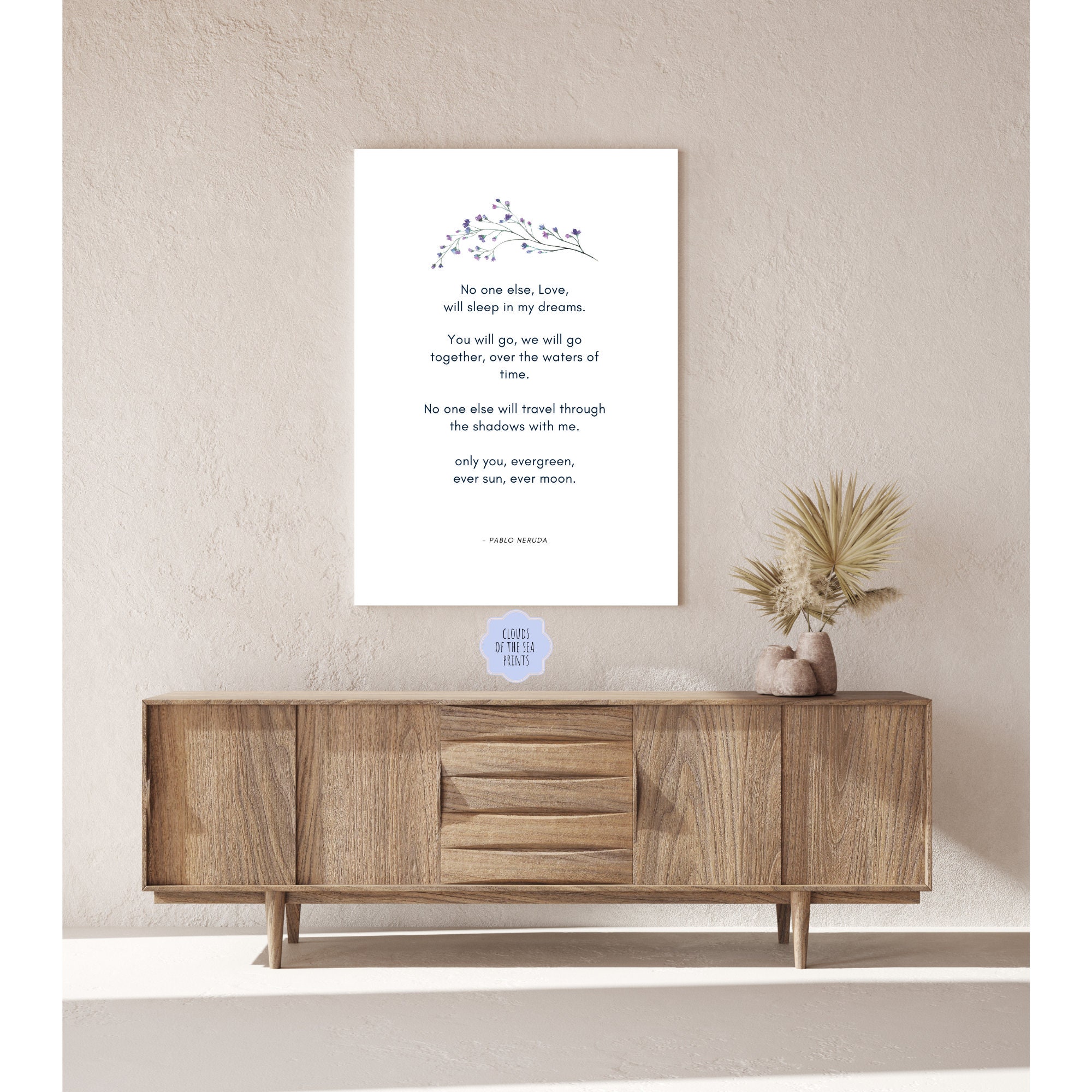 Art & Collectibles Gift for her Love printable poem Neruda Poetry print ...